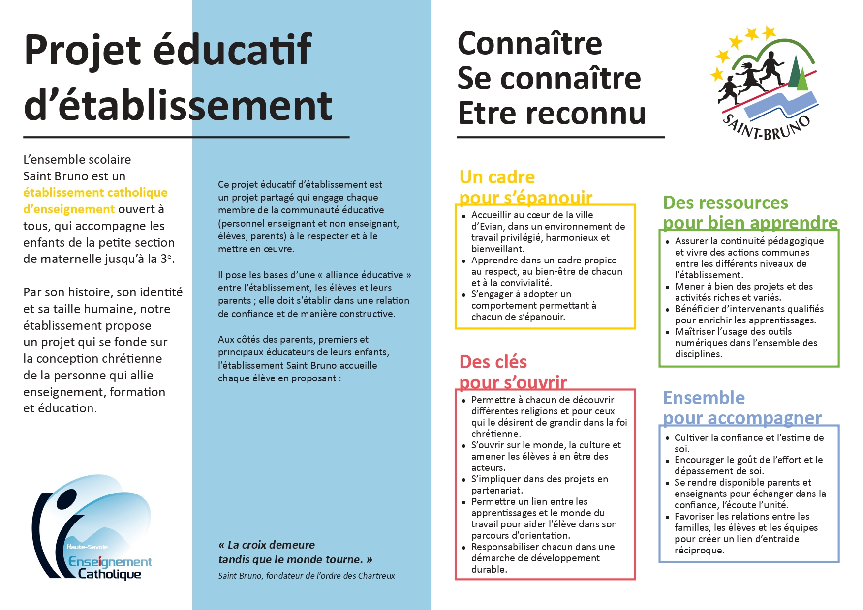 Projet d'établissement – École et Collège Saint-Bruno Evian